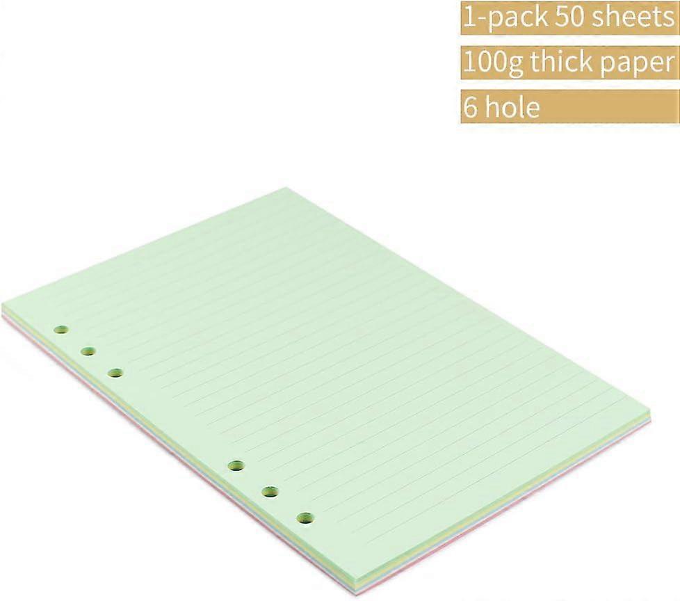 A5 Colorful 6-Hole Punched Ruled Refills Inserts for Personal Size ...