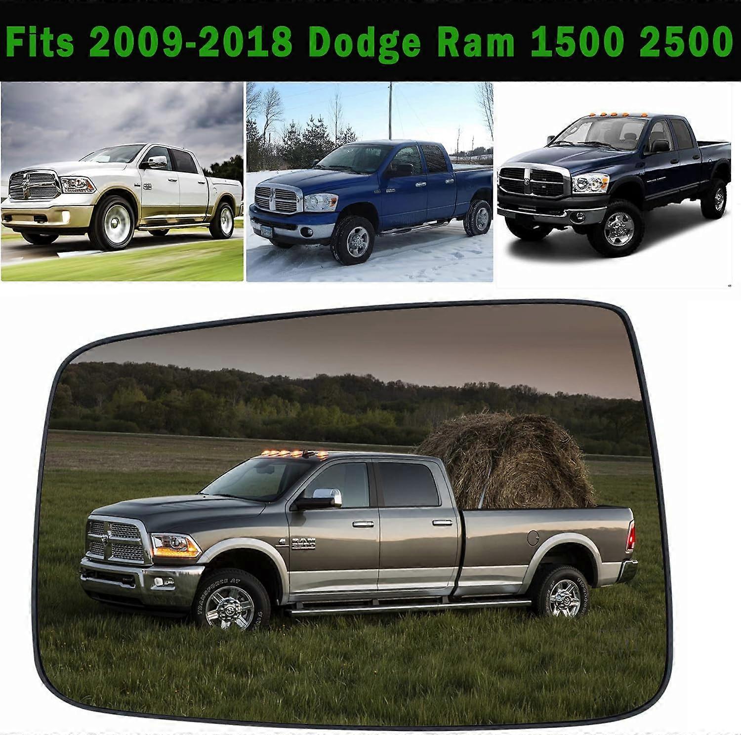 Ram Passenger Right Side Heated Mirror Glass Compatible with 2009-2018 ...