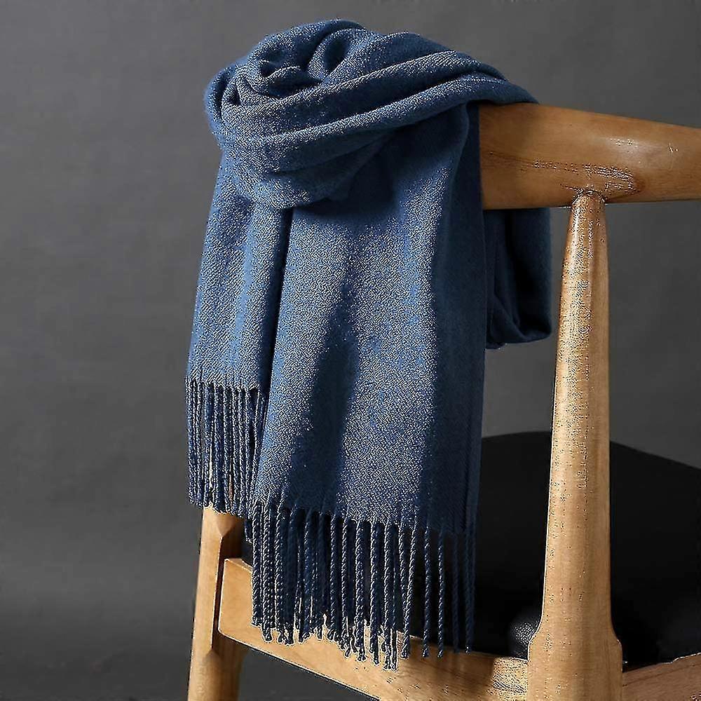 Womens Thick Soft Cashmere Wool Shawl Wrap Scarf - Warm Solid Color ...