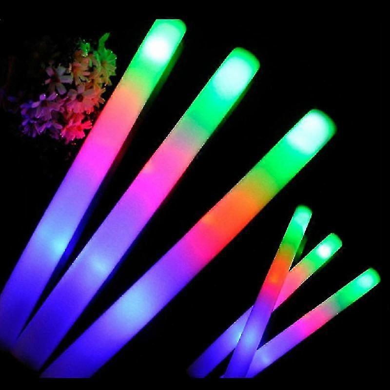 12/15/30/60pcs Bulk Colorful Led Glow Sticks Rgb Led Glow Foam Stick ...