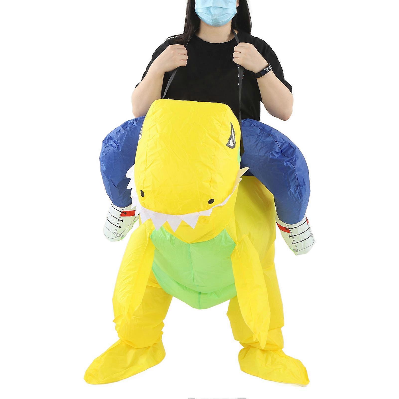 Yellow Dinosaur Inflatable Costume Half Body Model Weird Dinosaur Shape ...