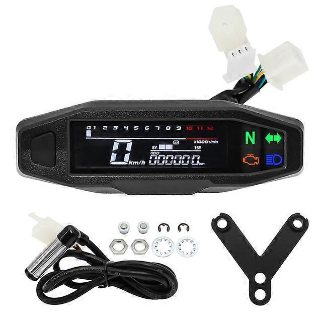 New Universal Motorcycle Speedometer Moto Oil Gauge Tachometer Digital ...