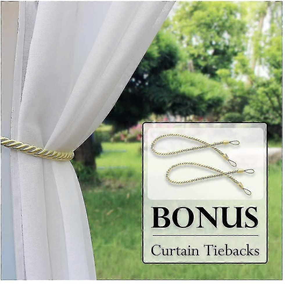 Terrace Outdoor Curtains 2 Panels Looks Translucent Curtains Waterproof ...