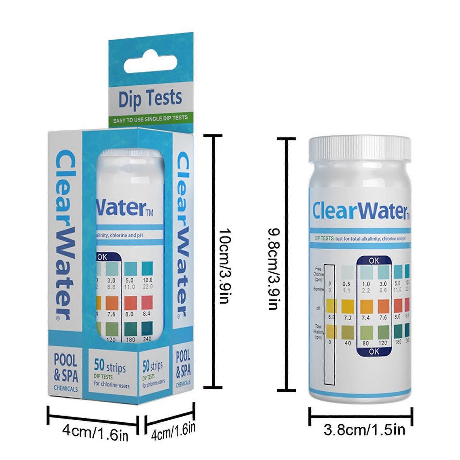 Pool Water Test 50 Strips Quality Kit 3-in-1 Testing Paper For Of Ph ...