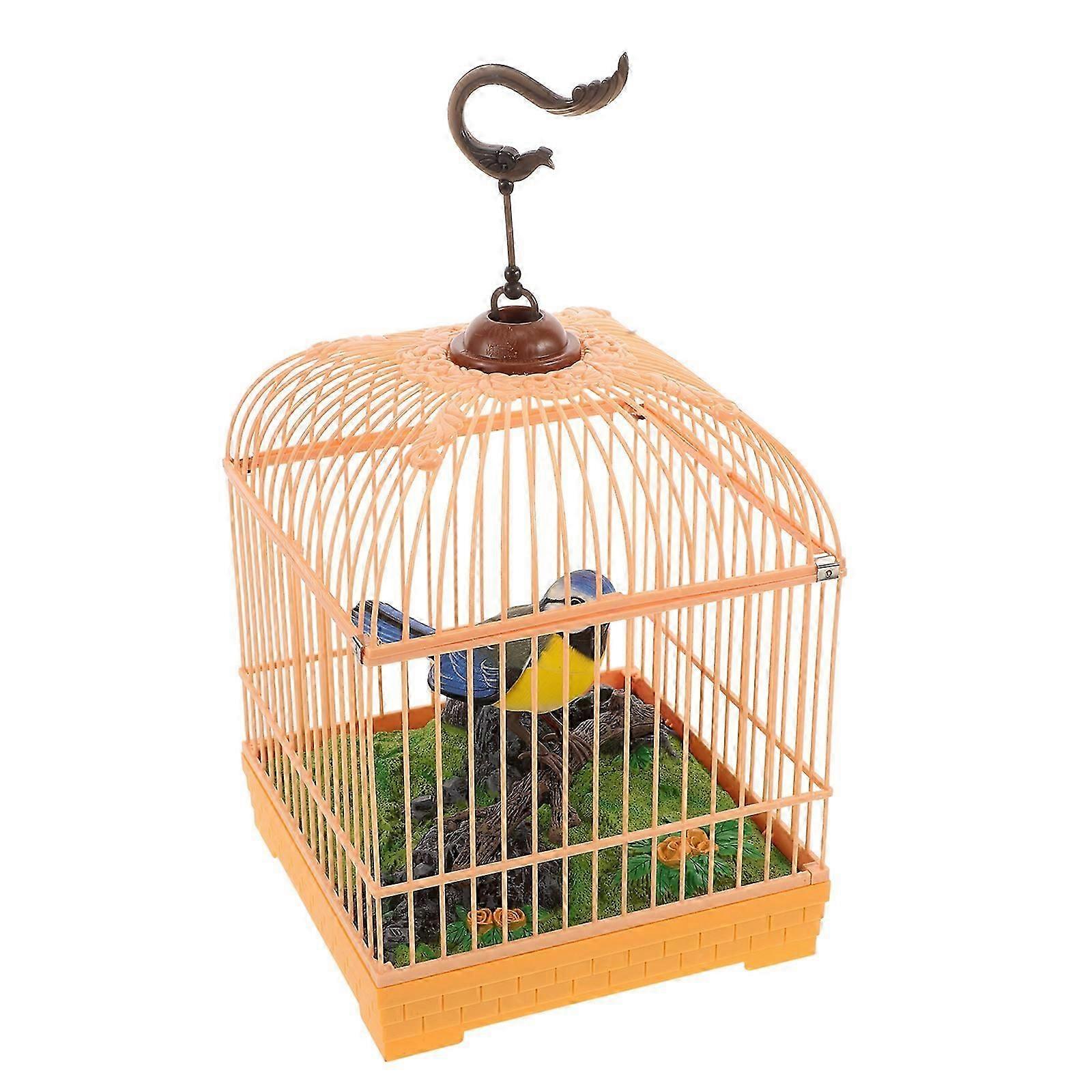 Realistic Singing Chirping Bird in Cage Realistic Sound Activated Bird ...