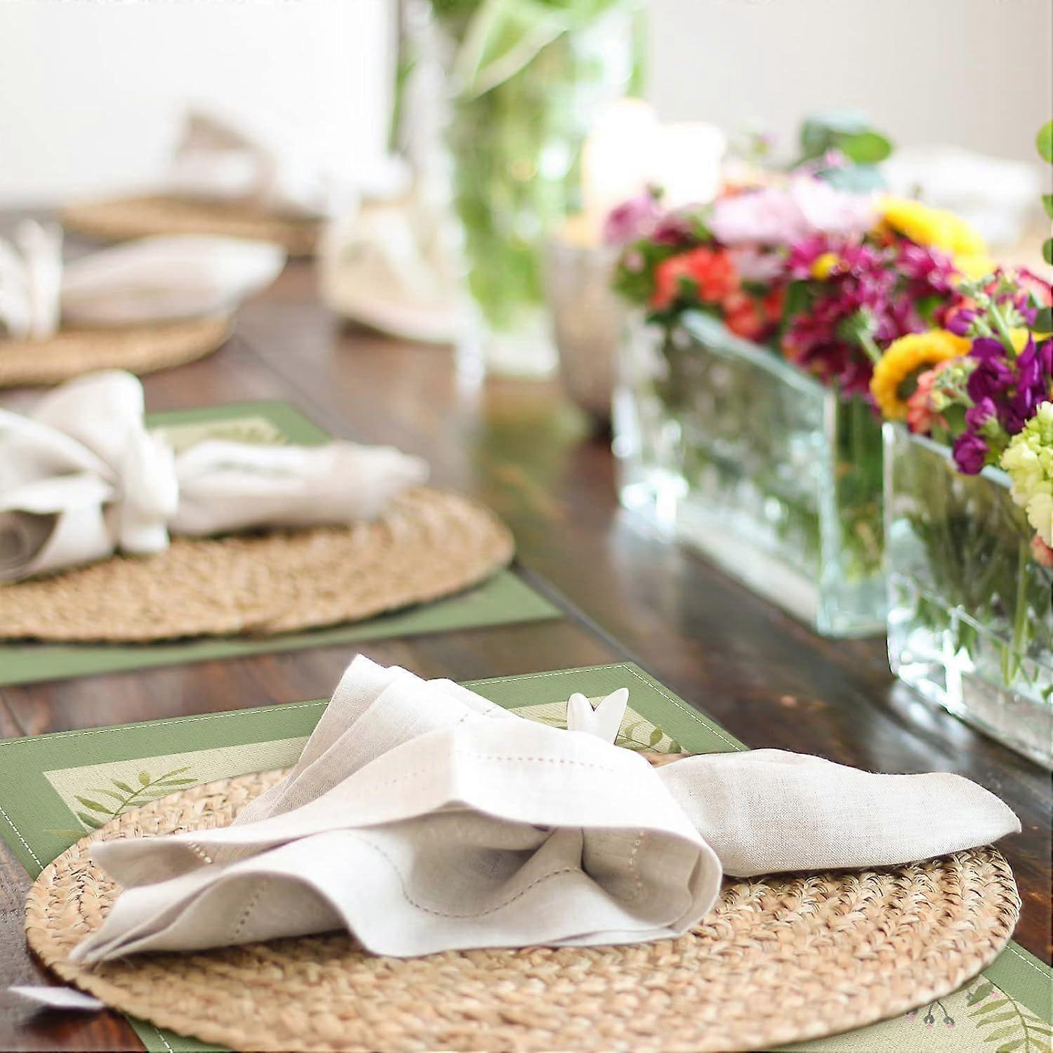 6Pcs Easter Burlap Placemats Happy Easter Table Mats Waterproof Easter ...