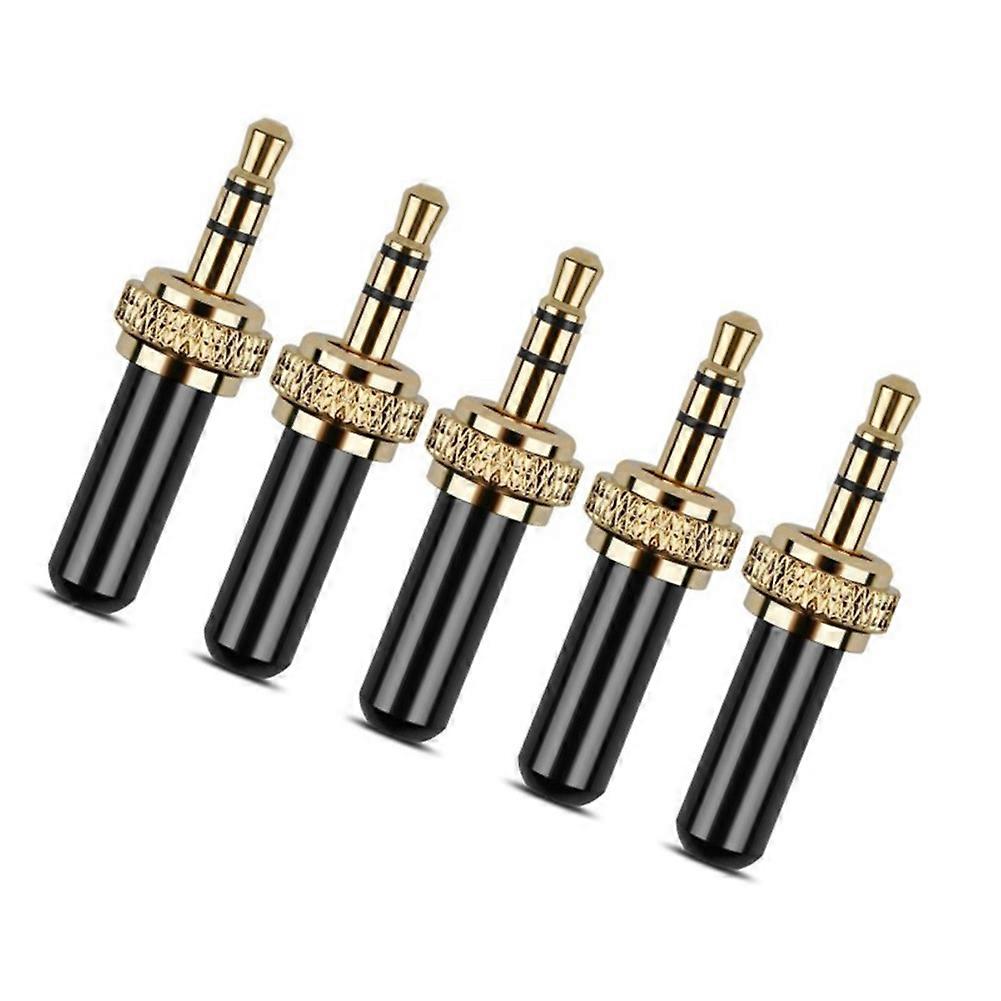 5Pcs 3.5mm Plugs Metal Connector Mini 3.5mm Screw Lock Stereo Jack Plug ...