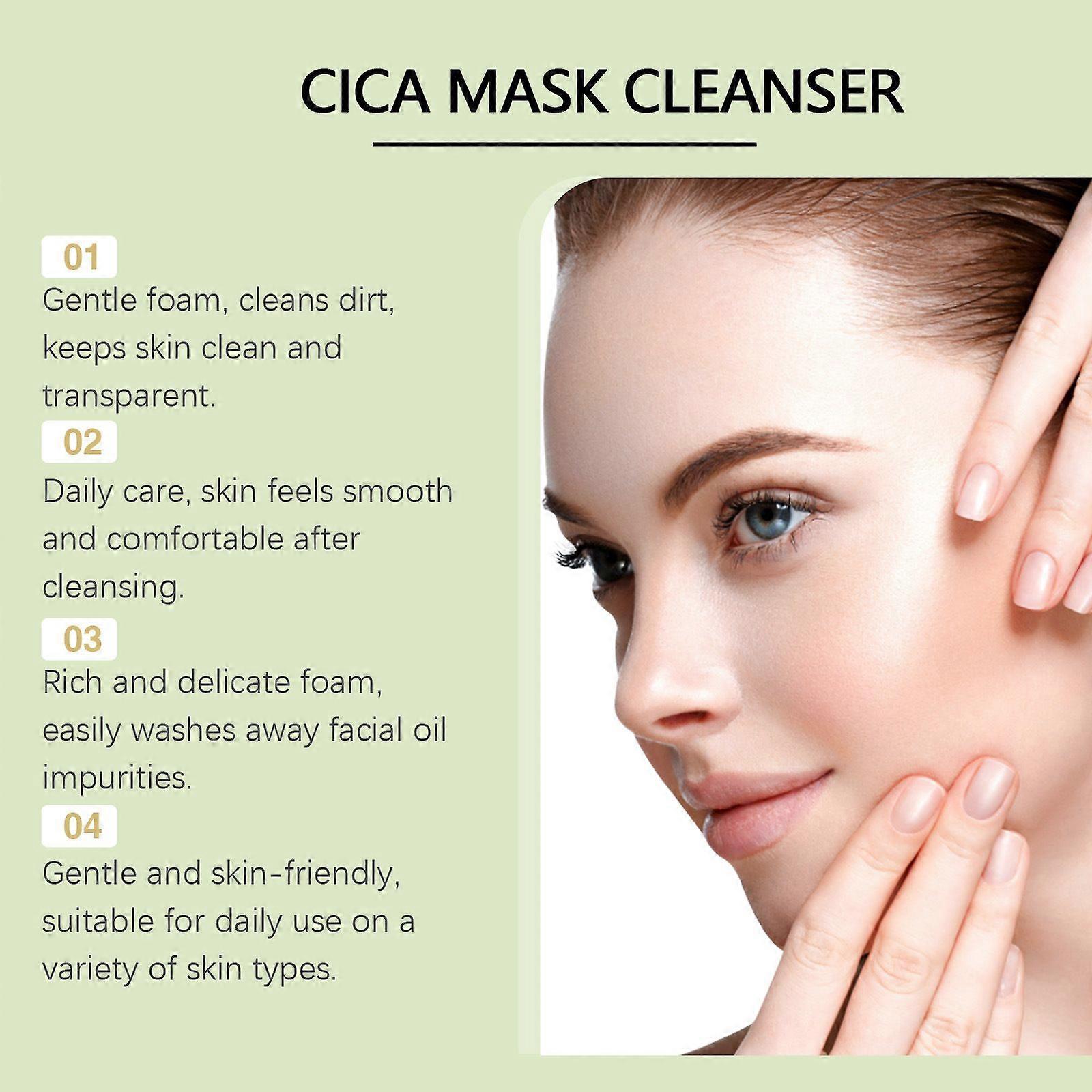 CICA Mask Cleanser, 2-in-1 Facial Wash, Non-Drying Clay Mask, Gentle ...