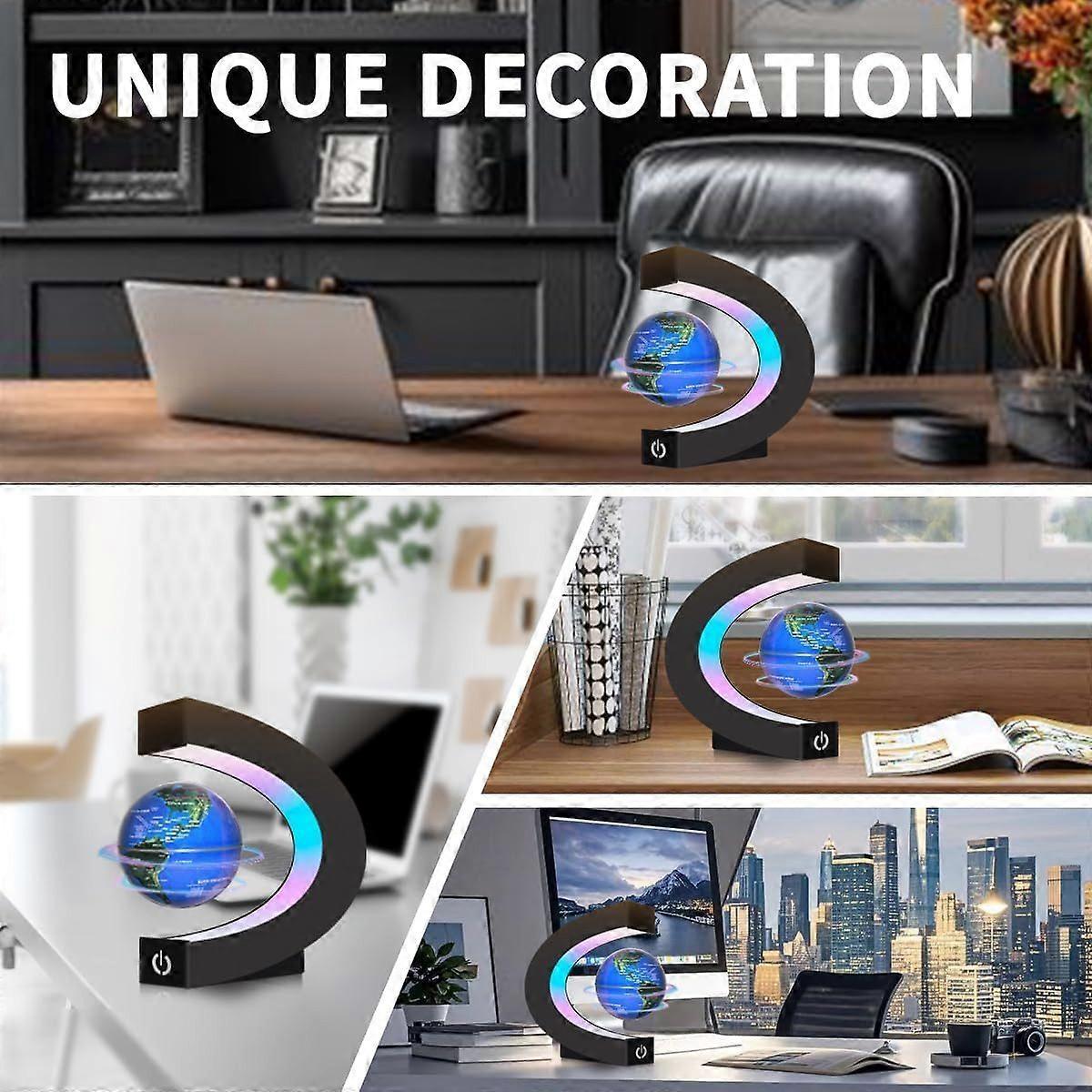 Magnetic floating globe with LED lights, innovative levitating design ...