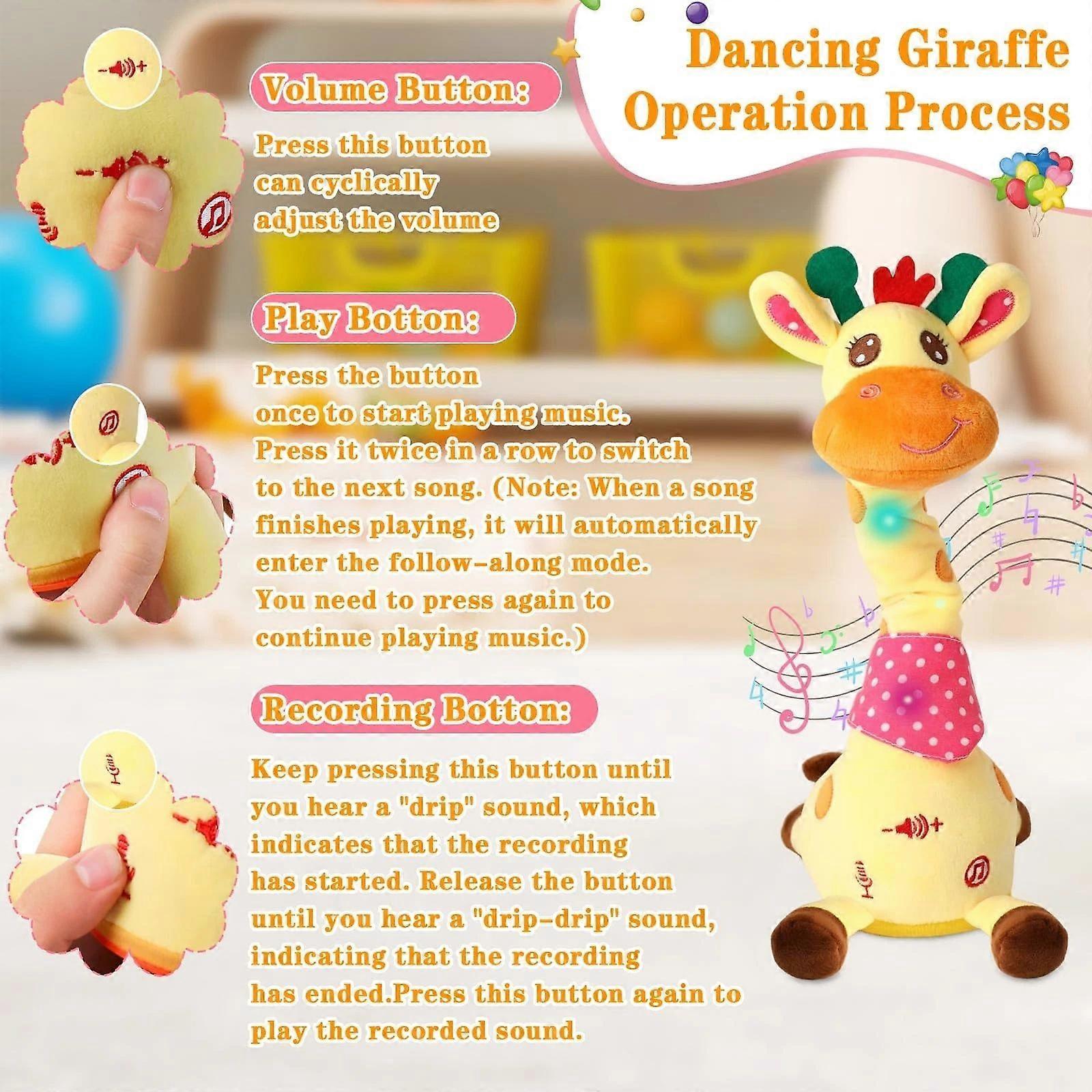 Musical Giraffe Toy, Dancing Singing Giraffe Plush, Repeats What You ...
