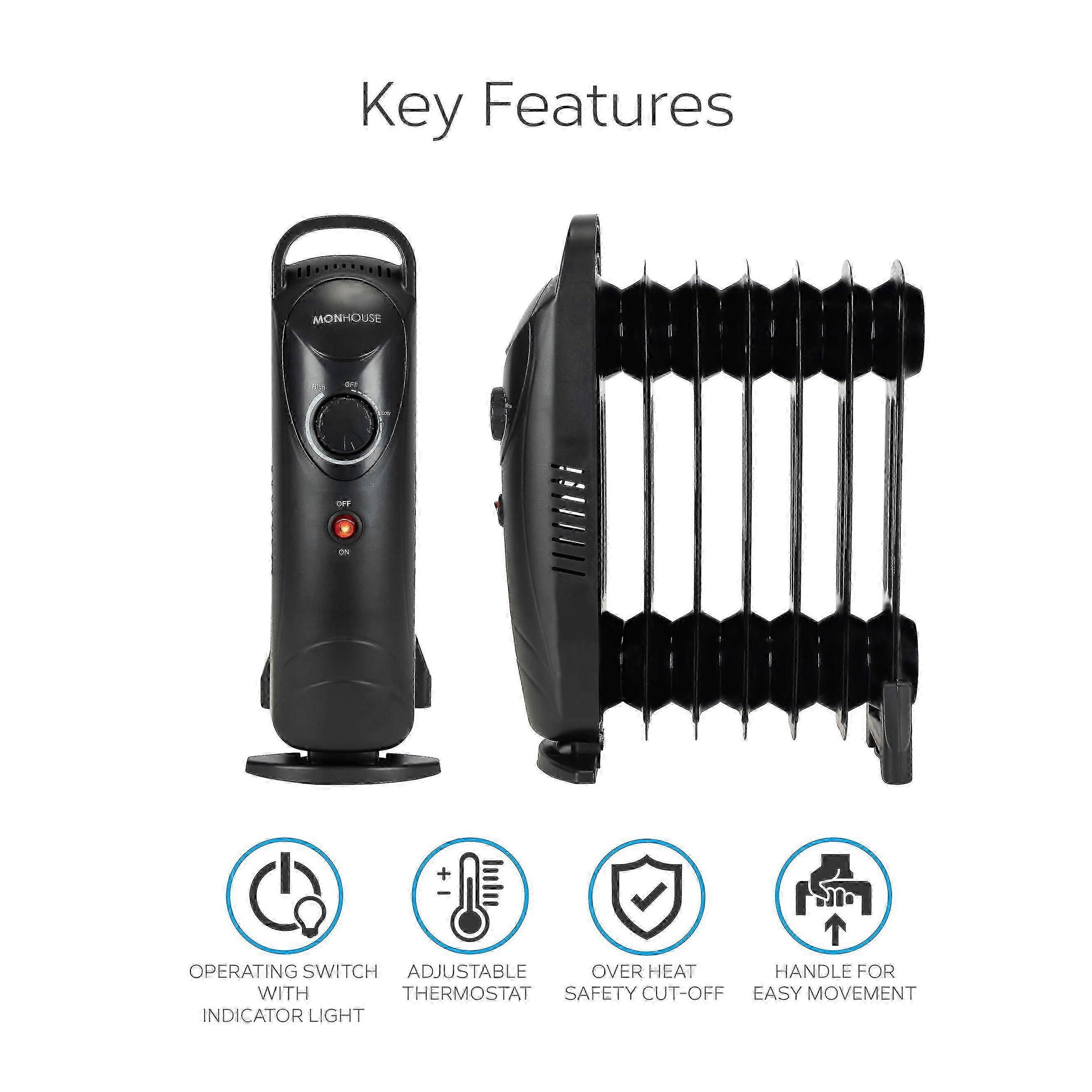 2025 con Small Oil Filled Electric Radiator 7 Fin Heater Portable Heat ...