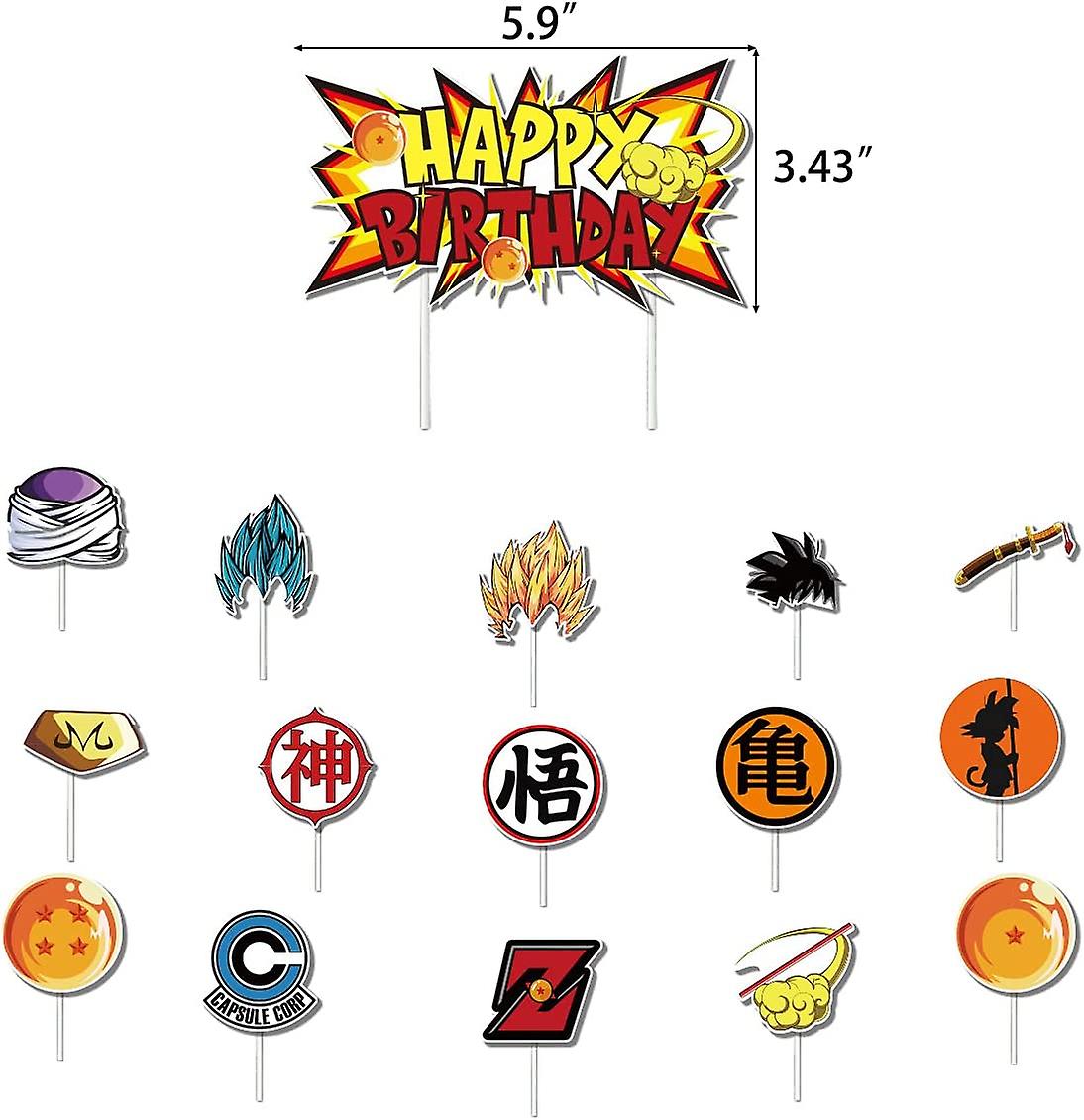 Birthday Banner For Dragon Ball Z Theme Party Decorations Dragon Goku ...