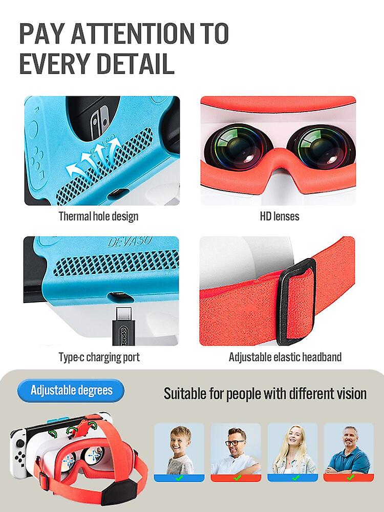 Adjustable 3d Vr Glasses Compatible-nintendo Switch Virtual Reality ...