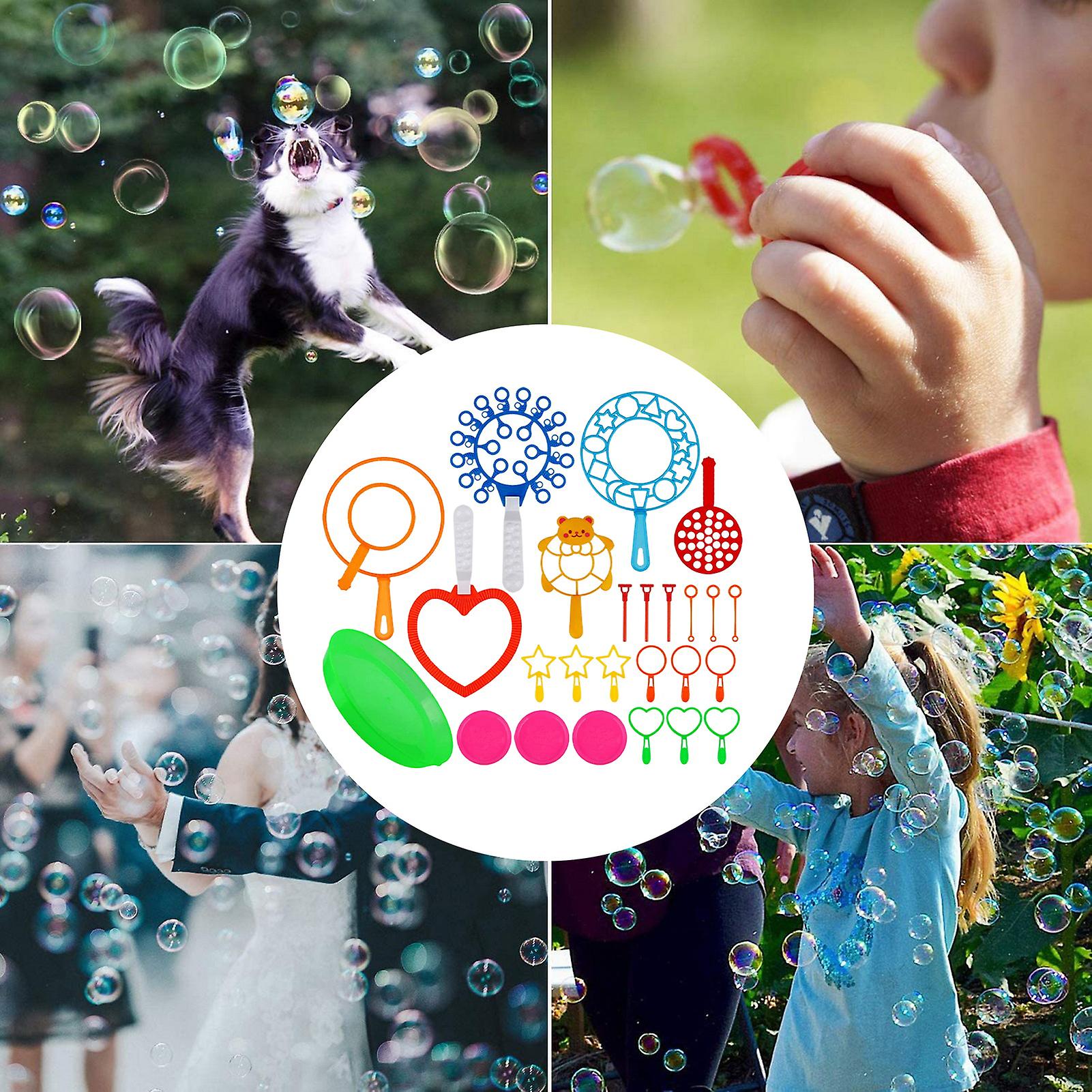 15/26 Pcs Bubble Wands Different Shapes Reusable Easy to Use Soft ...