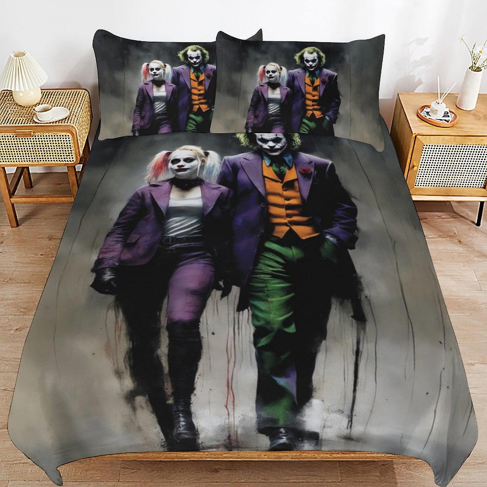 Joker Harley Quinn Bedding Sets Cute Bed Cover Anime Cartoon 3D Printed ...