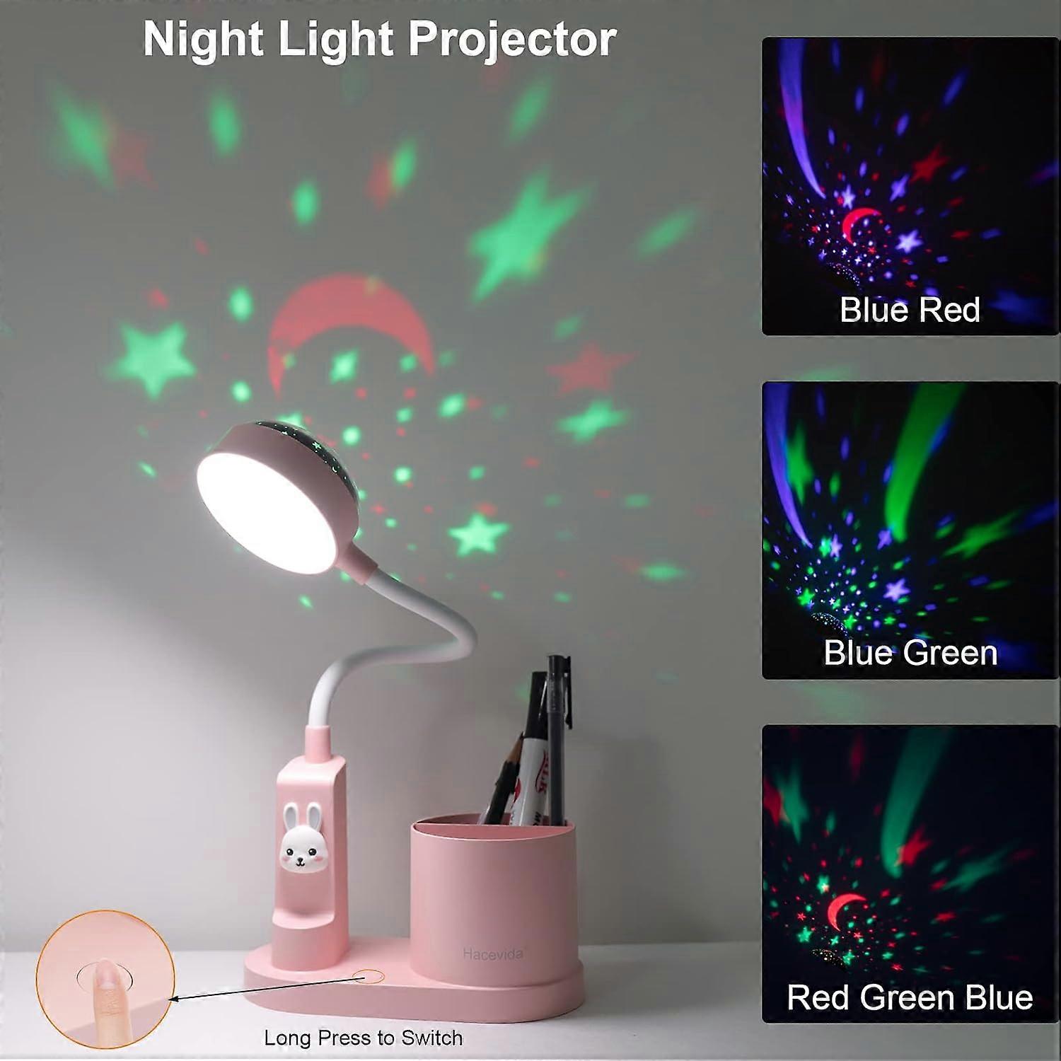 Children's Desk Lamp, Study Table Lamp with Pen Holder, Automatic Color ...