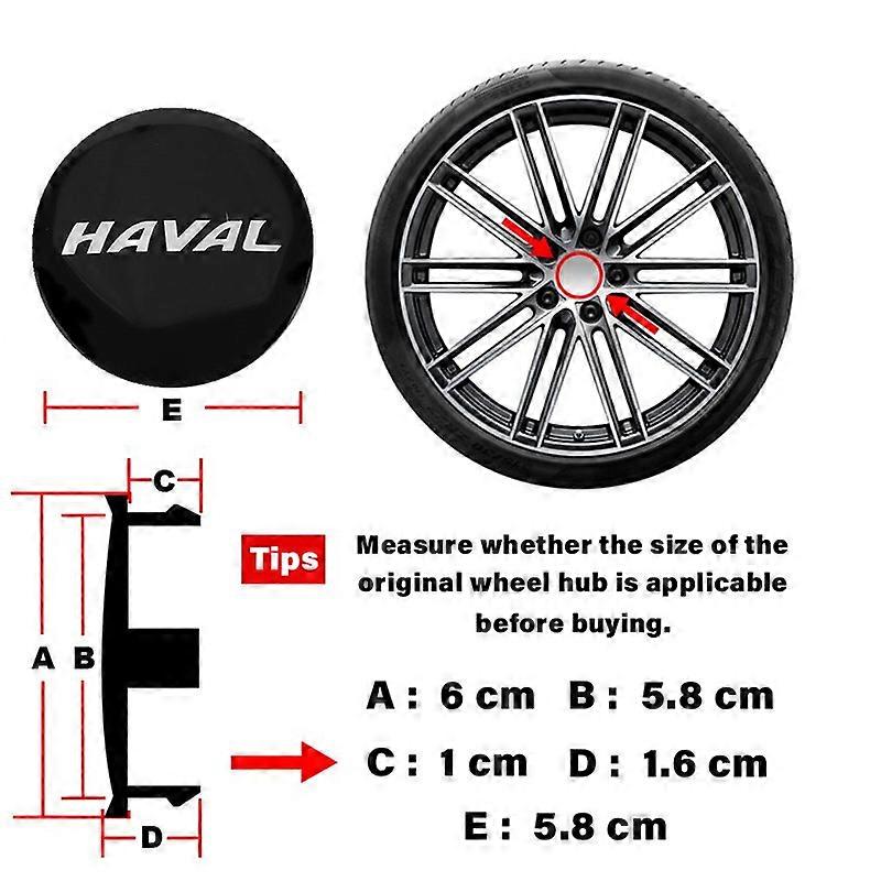 4pcs 60mm Car Wheel Hub Stickers Rim Center Cap Emblem Badge Decal For ...