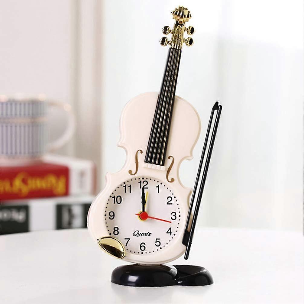 2 Pcs Bedside Clock Simulation Violin Clocks Morning Alarm Clock ...
