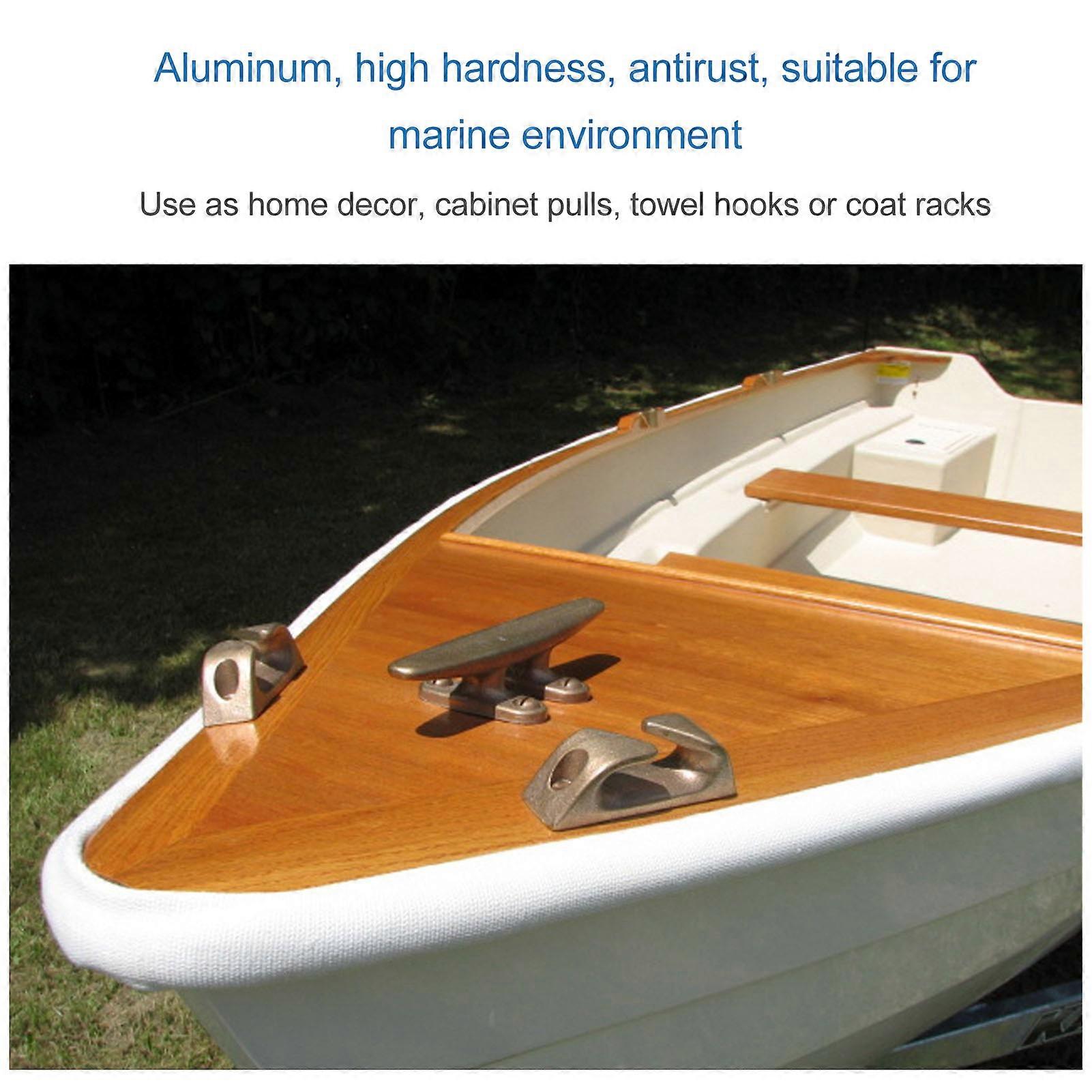 200mm Boat Dock Cleat with Holes Mooring Cleats Aluminum Marine Bollard ...