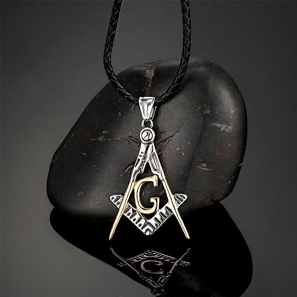 Retro Viking Masonic Necklace Men Gold Color Stainless Steel Mason ...