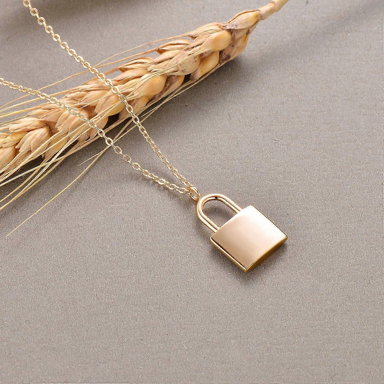 Dainty Gold Lock Initial Necklace Initial Padlock Layered Lock Necklace ...