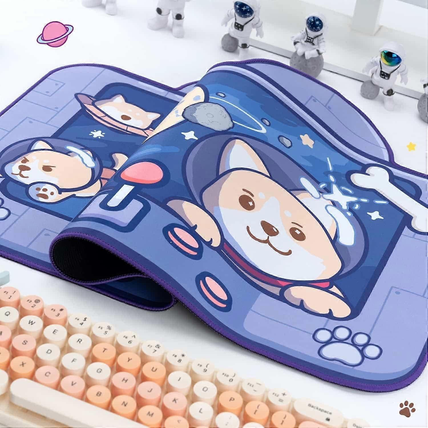 Space Dog Desk Mat | Blue Cute Pastel Large Astronaut Mouse Pad | Anime ...