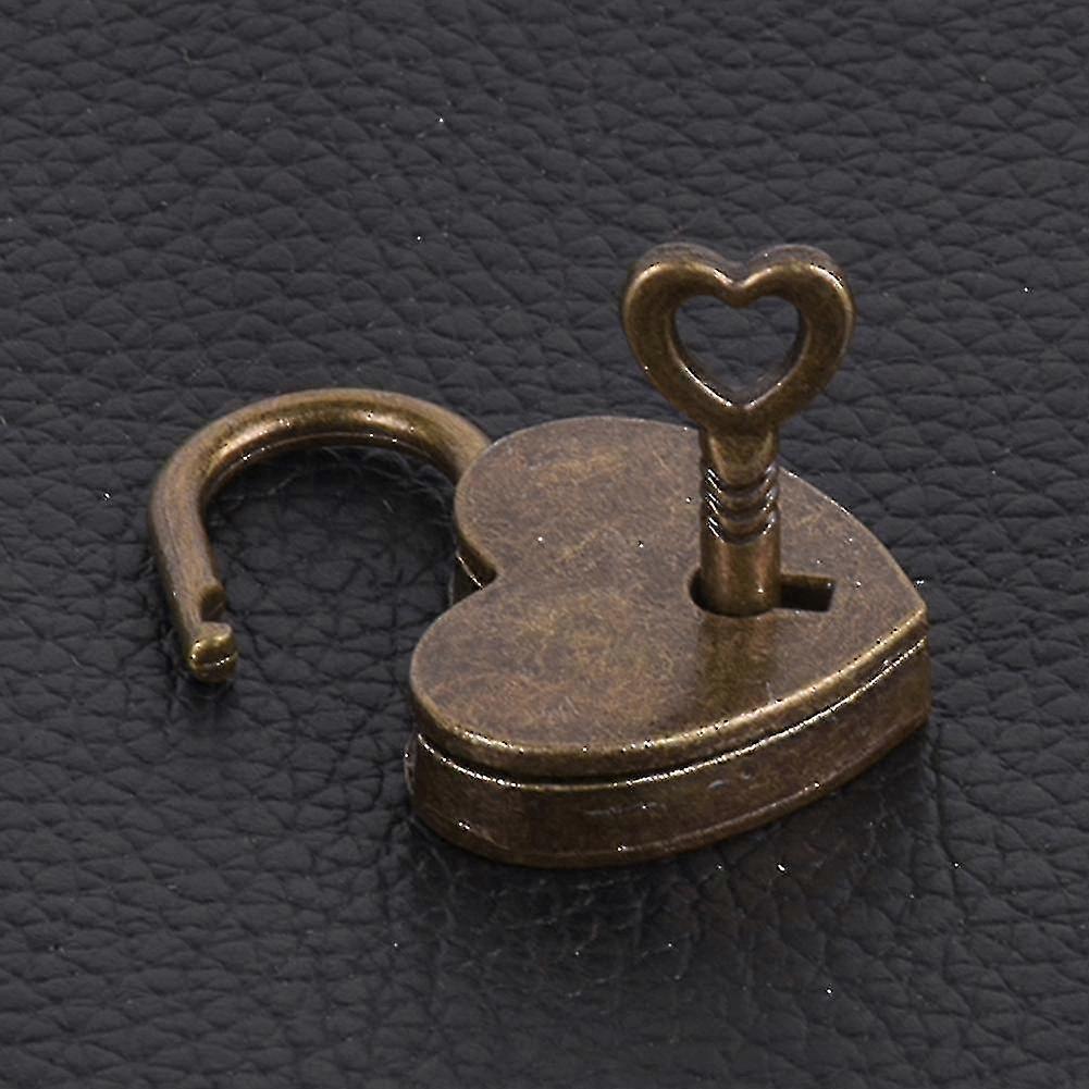 Tib Mini Retro Alloy Heart Shape Lock Padlock Small Luggage Box Lock ...