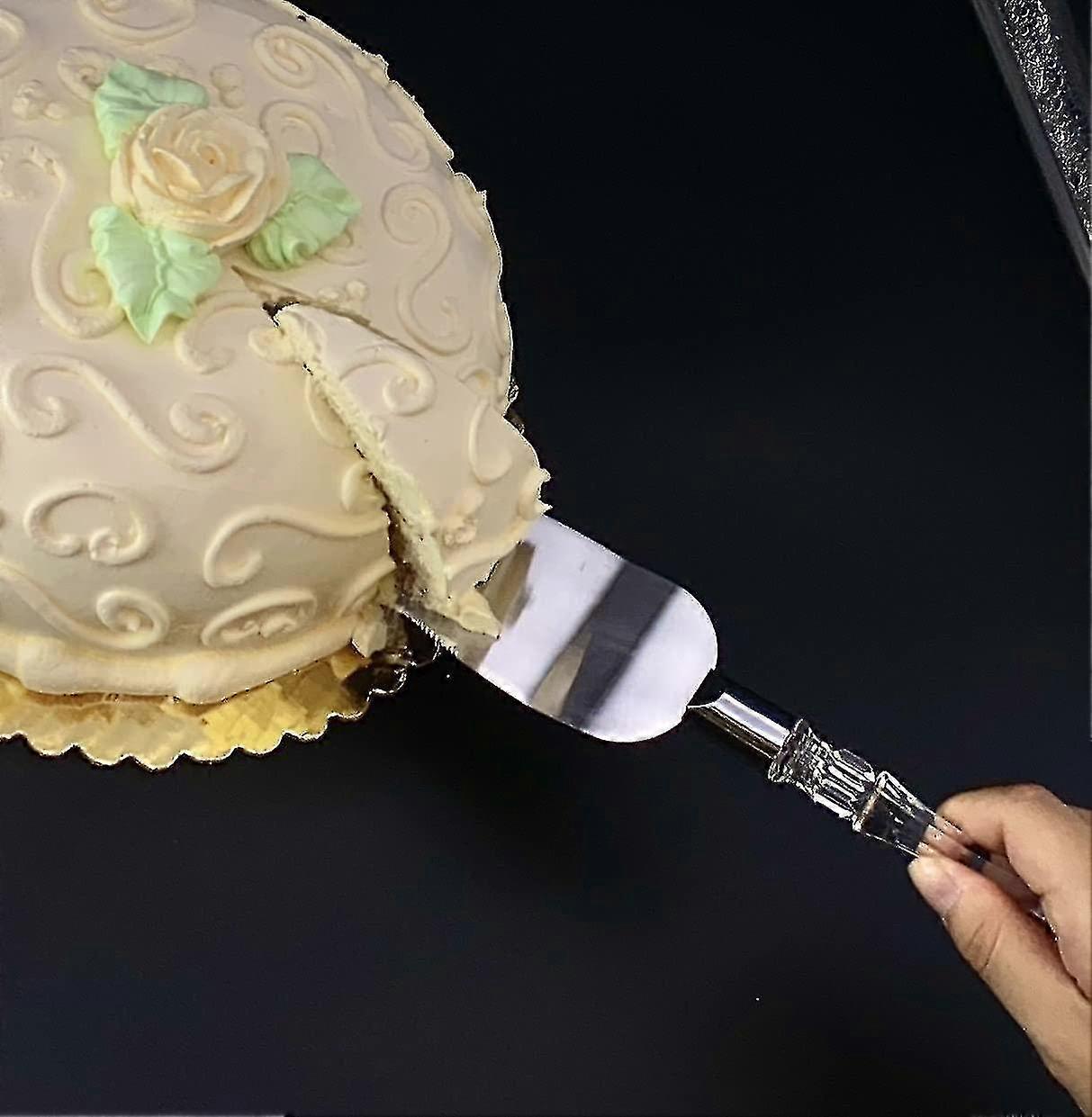 Cake Knife And Server Set Acrylic Stainless Steel Faux Crystal Handle ...