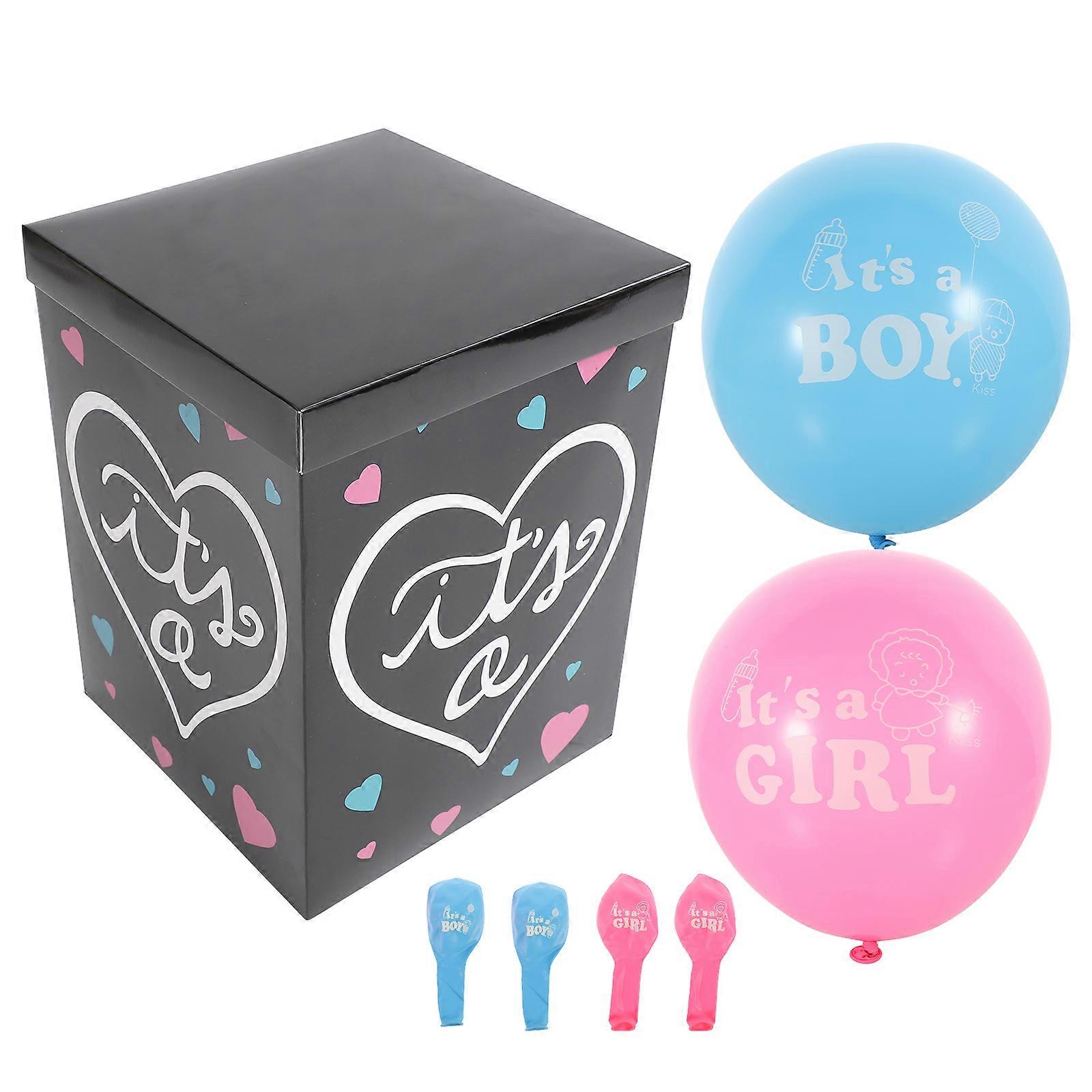 1 Set of Gender Reveal Party Box Gender Reveal Balloons Box Paper ...
