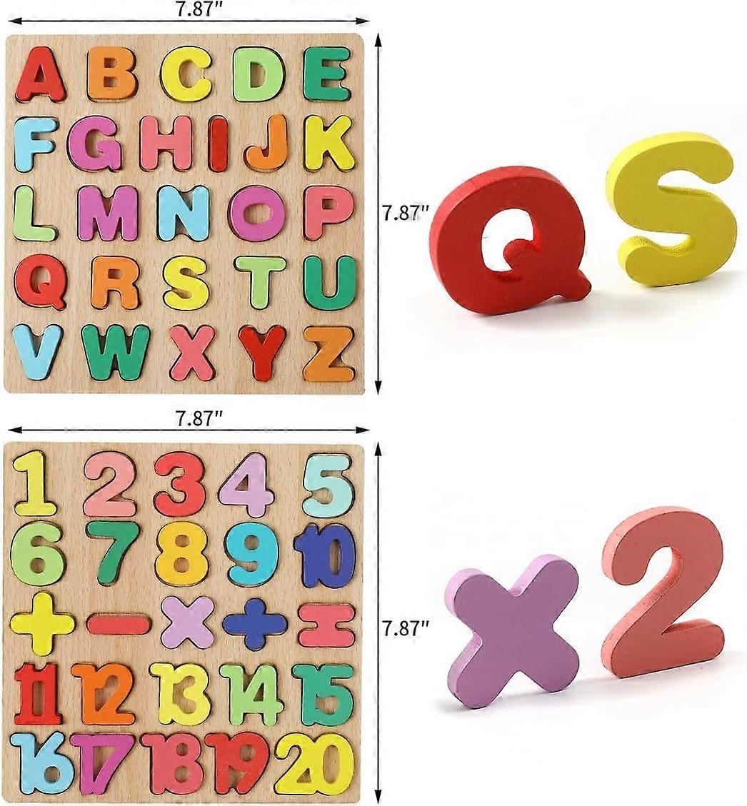 Wooden Jigsaw Puzzles for 2 3 4 Year Old Kids with 20-piece Numbers and ...