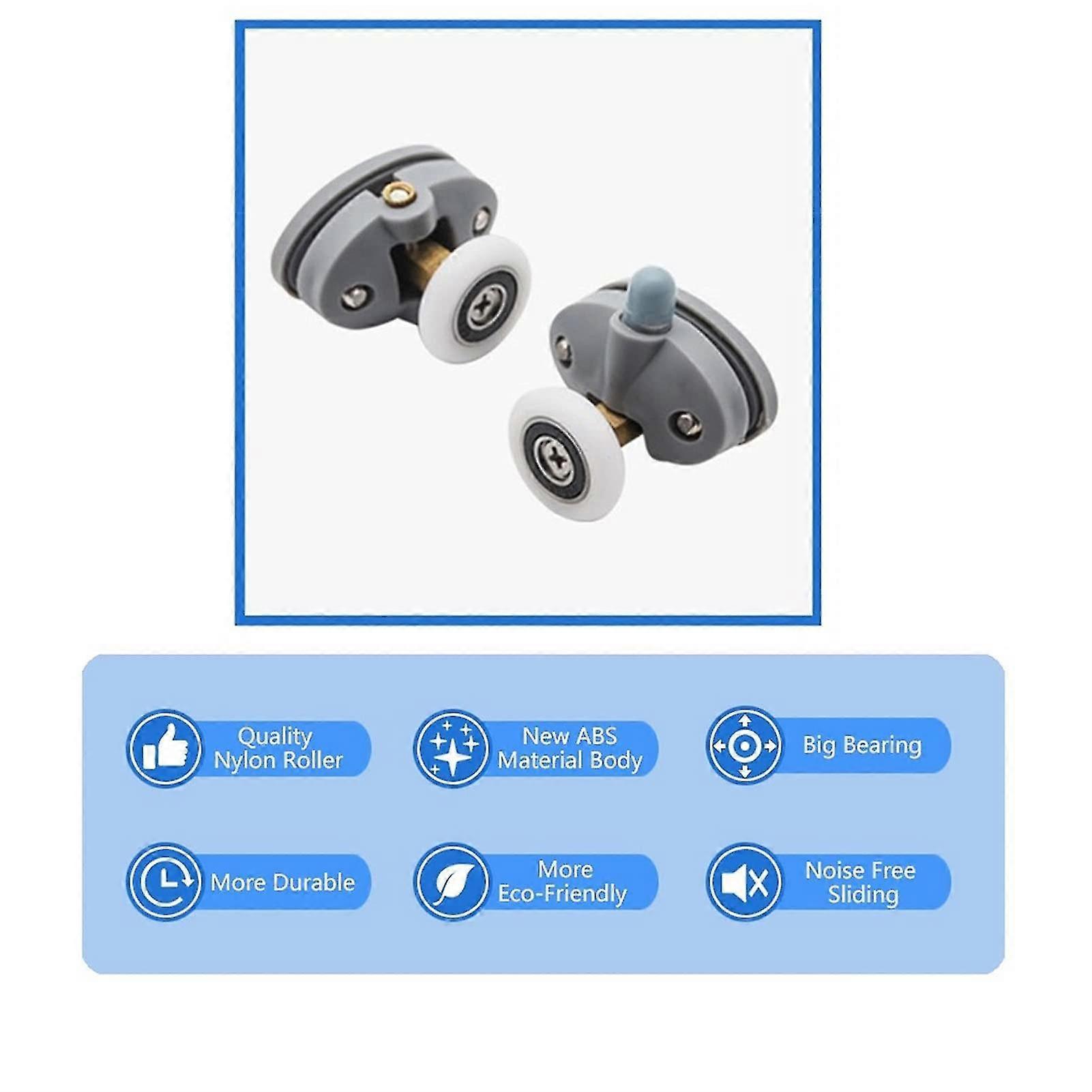 Shower Door Runner Wheels, Abs Plastic Pulleys Sliding Door Rollers For ...