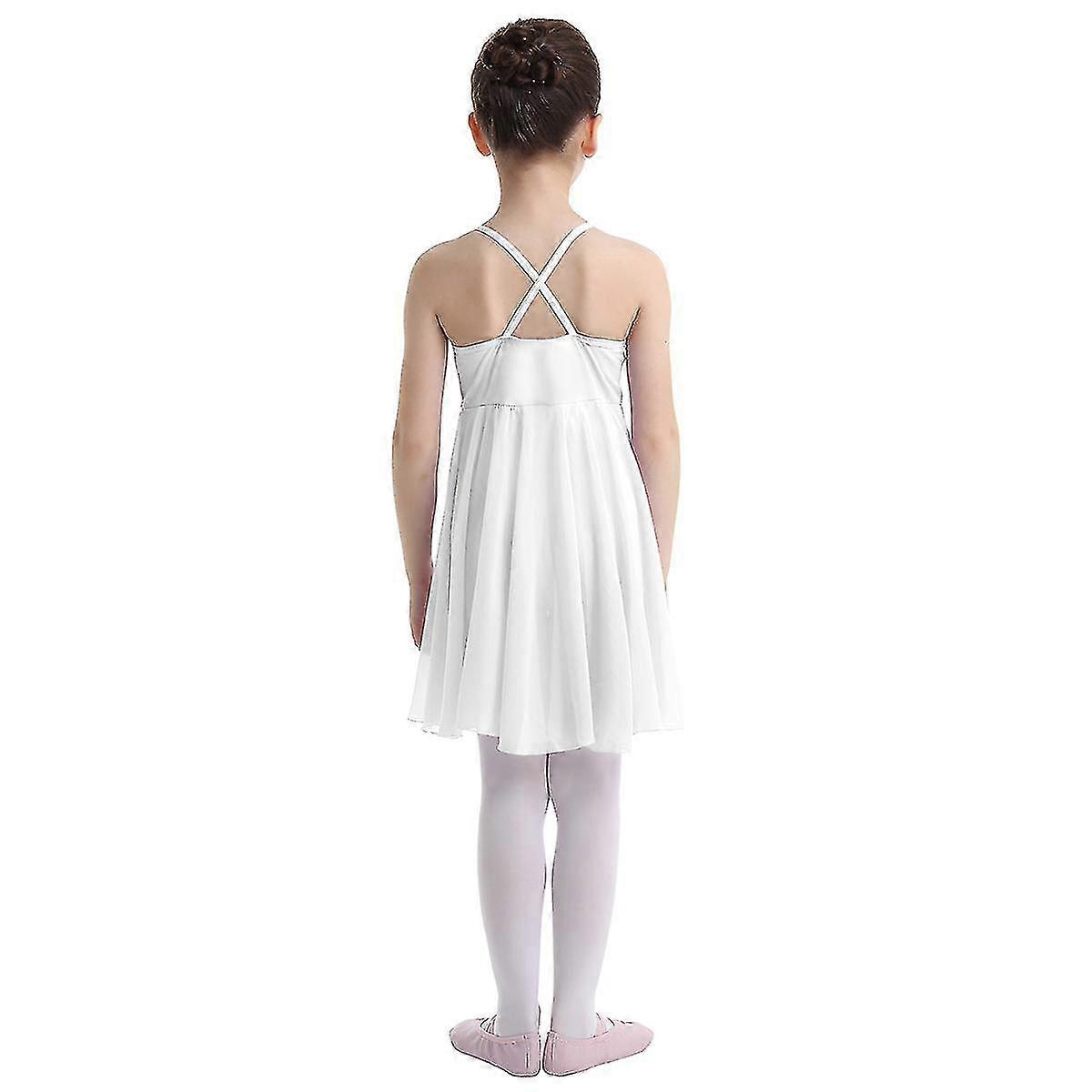 Iefiel Girls Ballet Dance Dress Spaghetti Straps Crossed Back For Kids ...