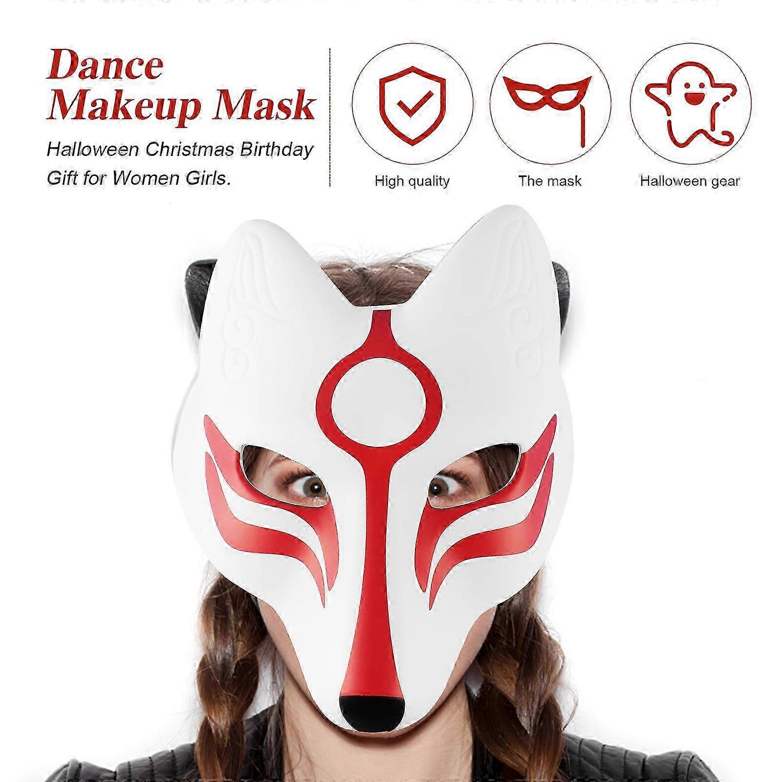 Modeling Mask Japanese Style Anime Half Face Fox Japanese Fox Kitsune ...