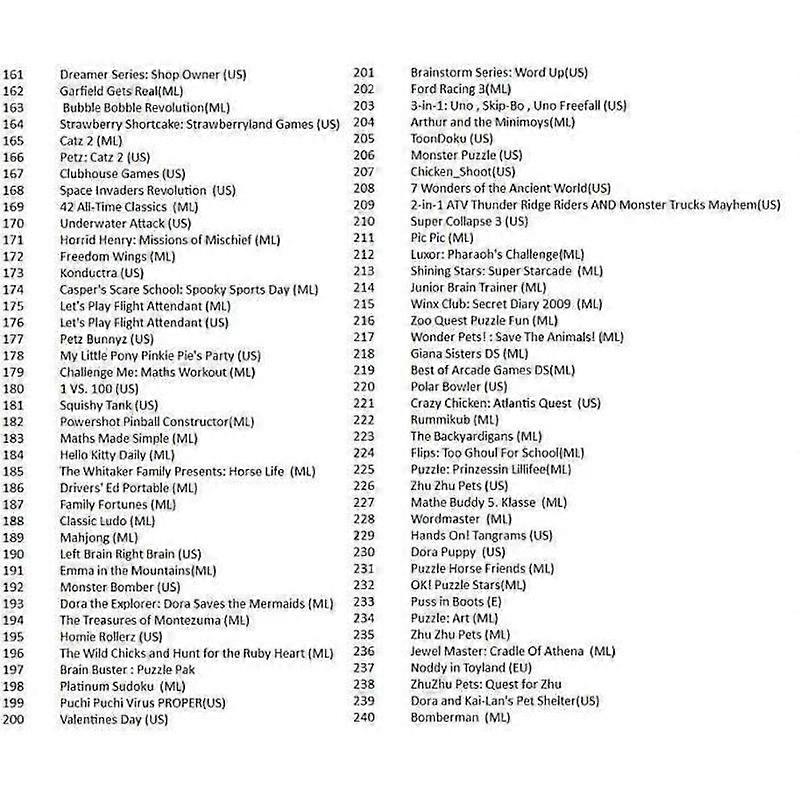 482 in 1 DS Mario Multicart Game Cartridge for Nintendo DS NDSL NDSi ...