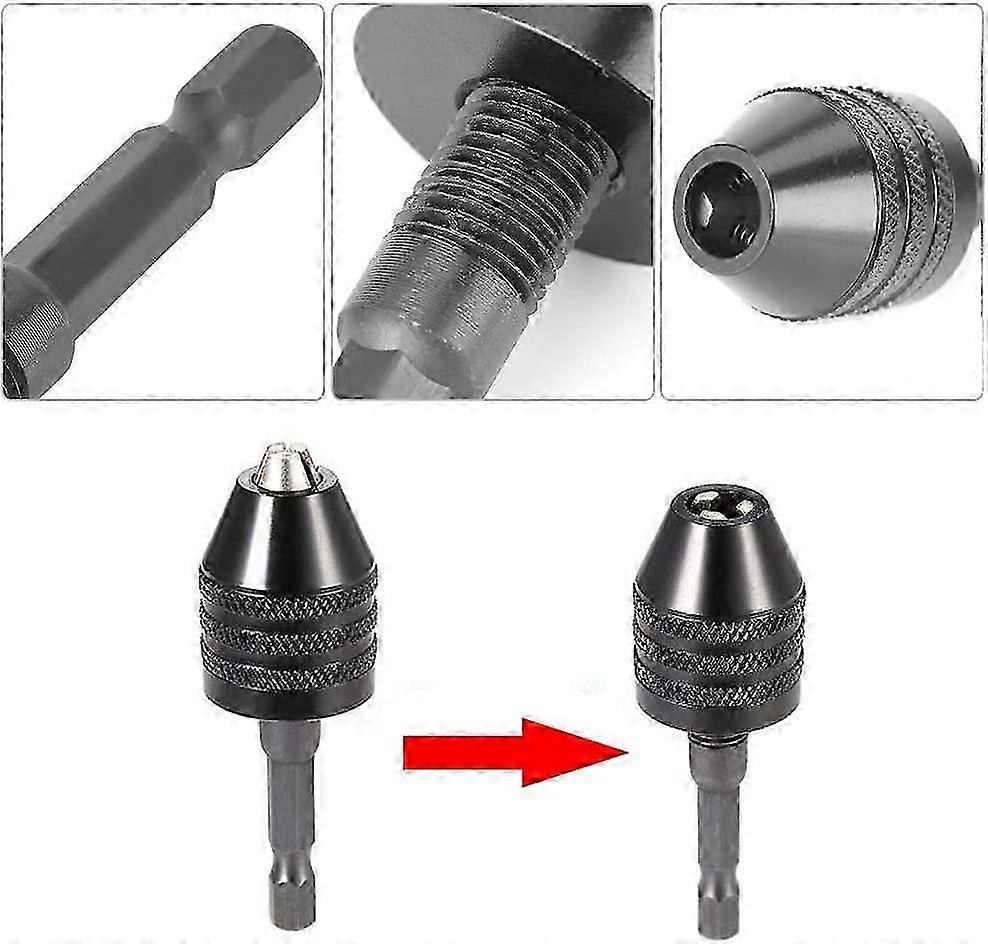 0.3-8mm Keyless Drill Chuck Conversion Tool Quick Change Screwdriver ...