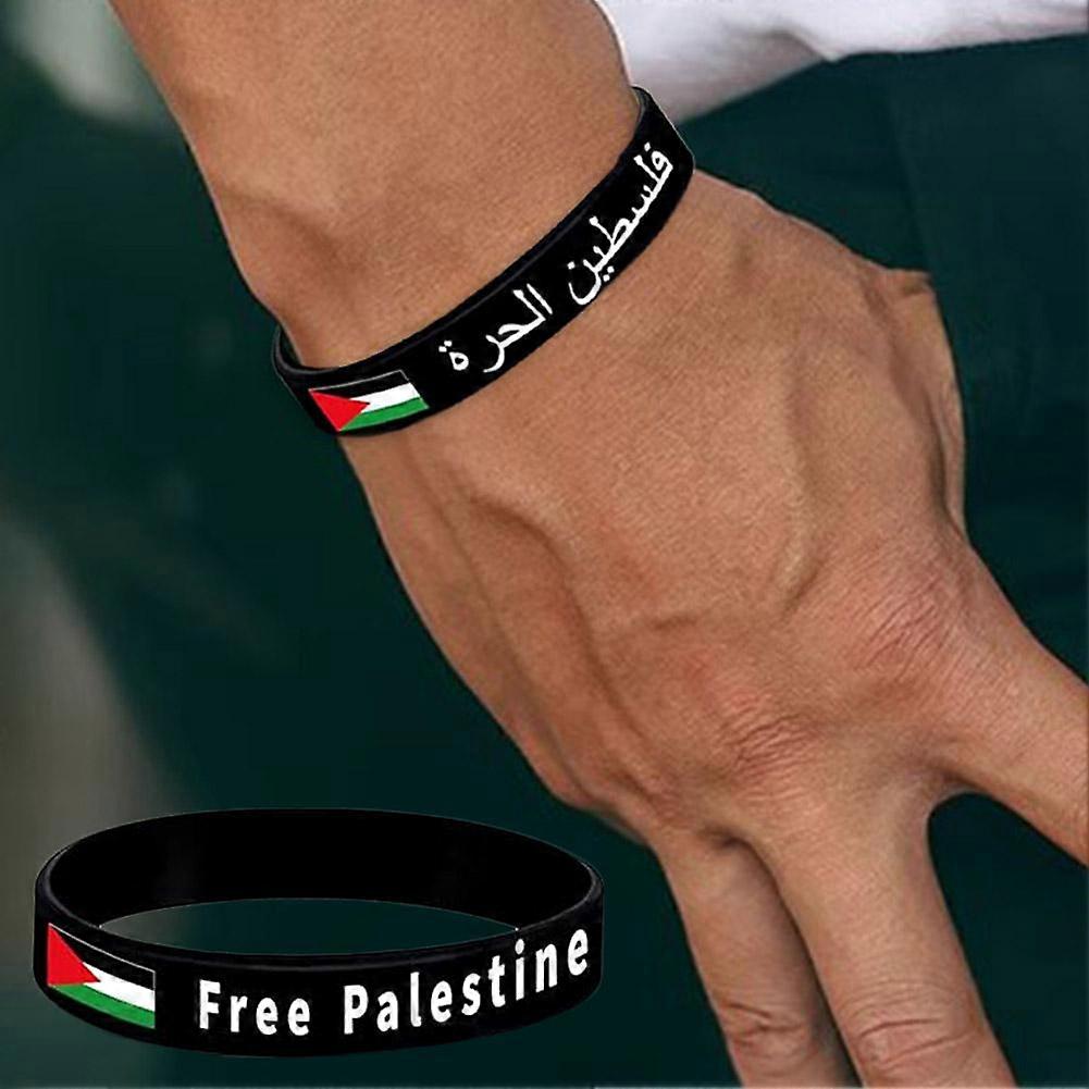 Free Palestine Bracelet with Palestinian Flag Silicone Protest Bracelet ...