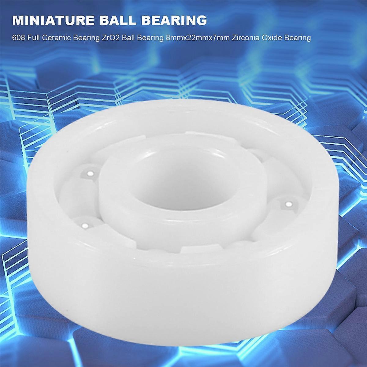 608 Full Ceramic Bearing ZrO2 Ball Bearing 8mmx22mmx7mm Zirconia Oxide ...