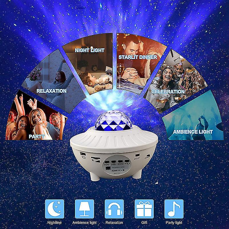 Bluetooth Led Music Projector Starry Night Light With Remote Control ...