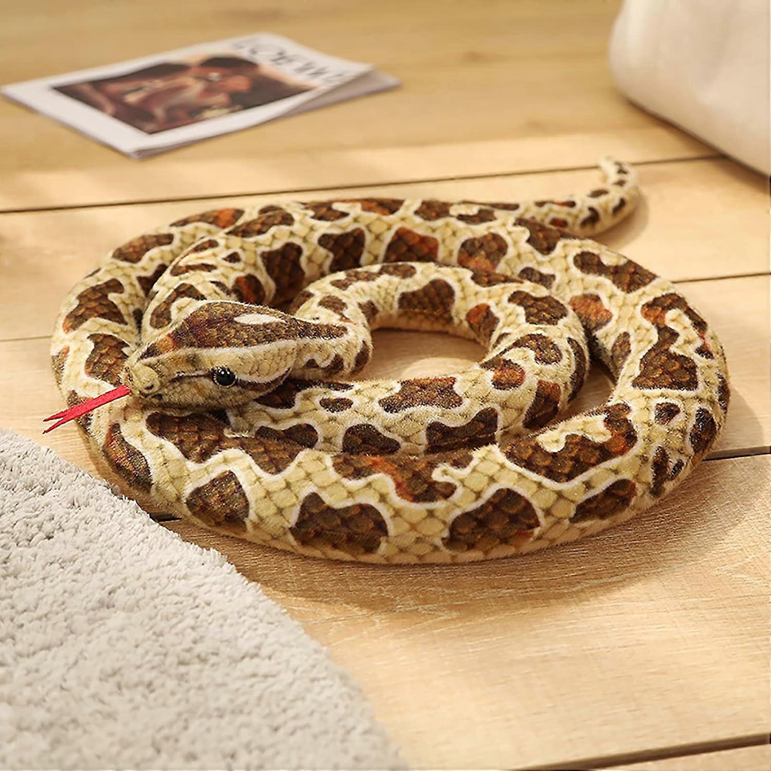 Realistic Snake Stuffed Animal 79-Inch Long Plush Snake Toy, Furry ...