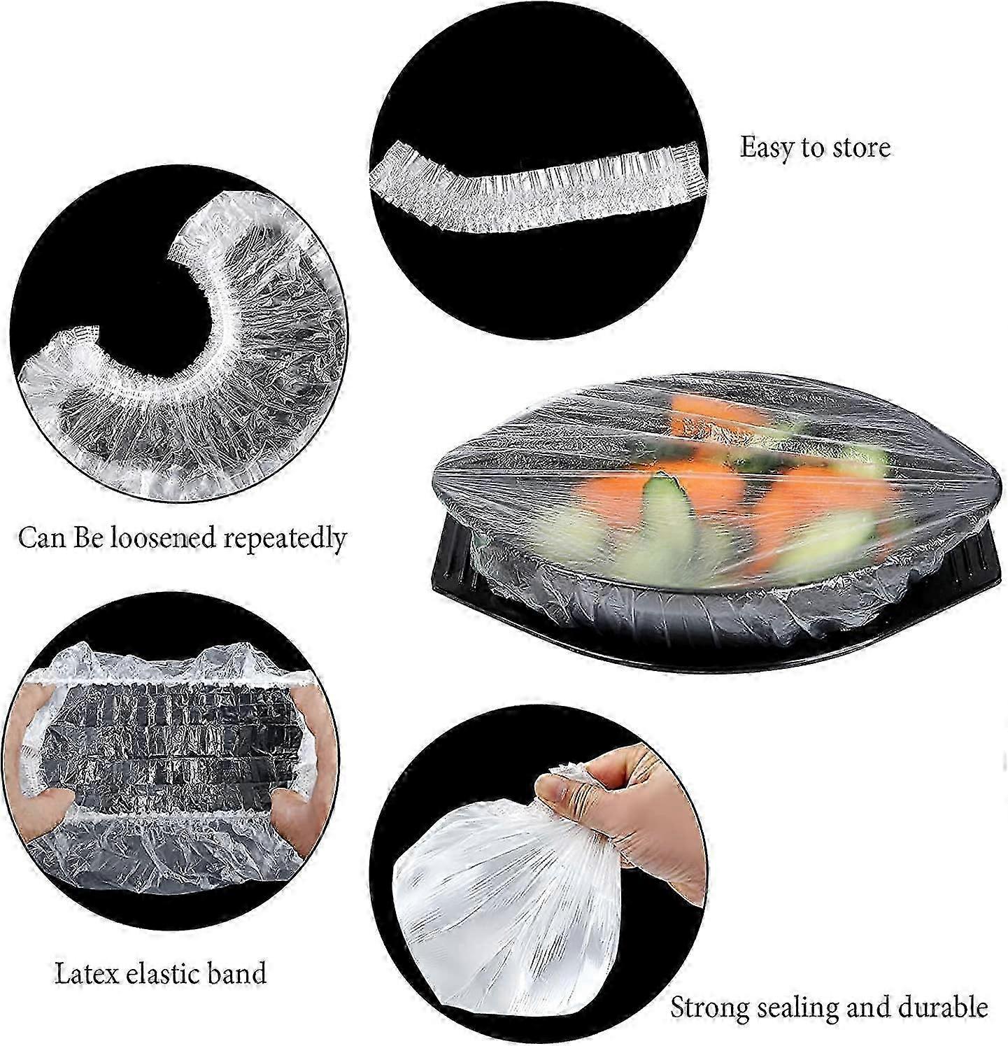 Elasticated Reusable Food Storage Bags with Plastic Sealing Lids ...