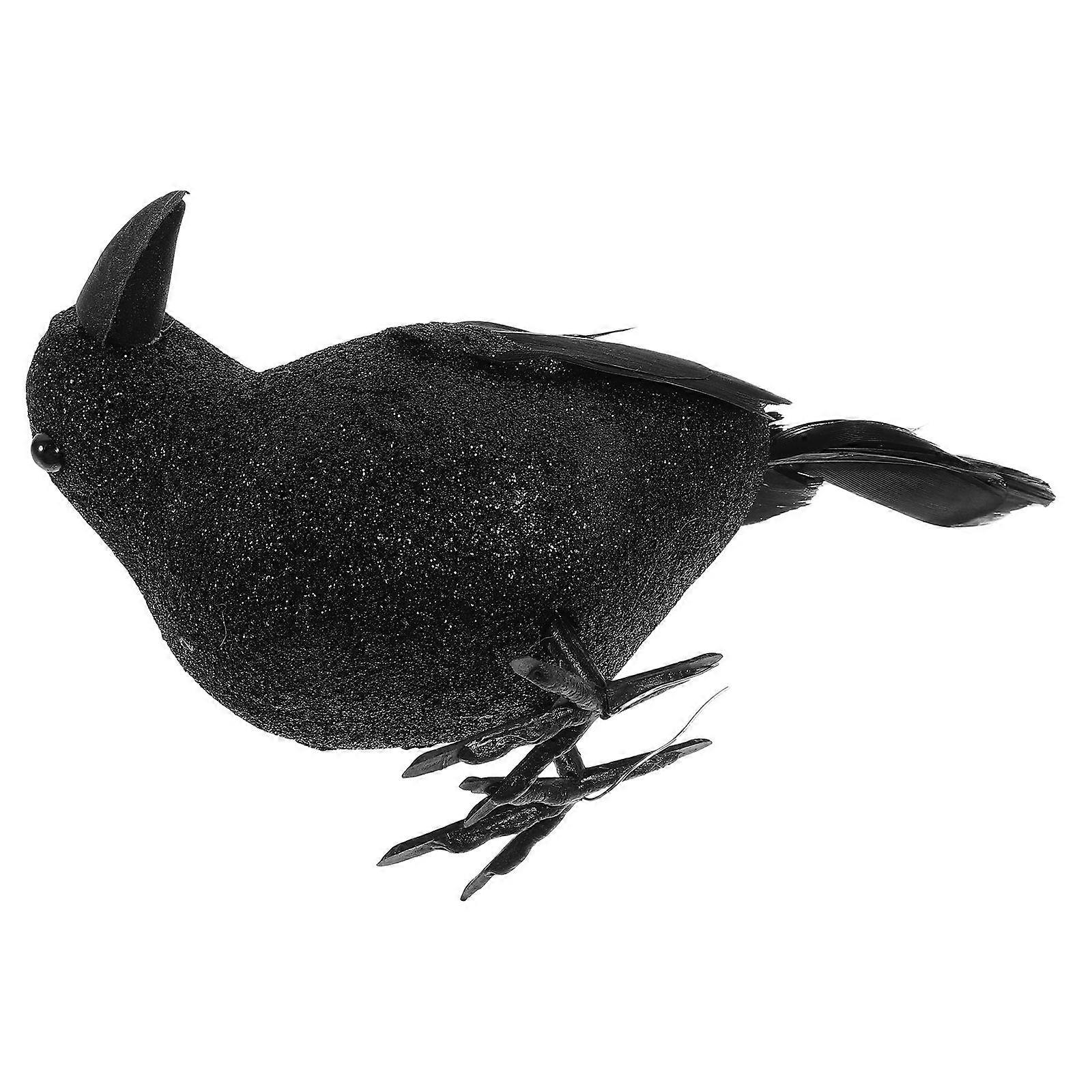 Fake Crow Figurine For Garden Decoration 6Pcs Realistic Shape Black ...