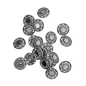 30 Pieces Antique Silver Engraved Shank Buttons Classic Floral Pattern ...