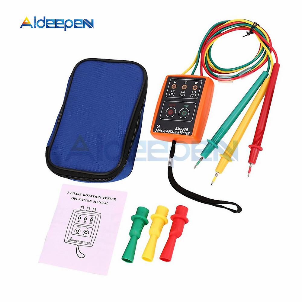 Ac 60v 600v Sm852b 3 Phase Rotation Tester Digital Phase Indicator
