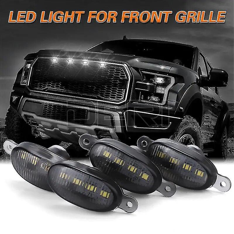 Car Front Grille Grill Led Light Smoke Raptor Style White Car Front ...