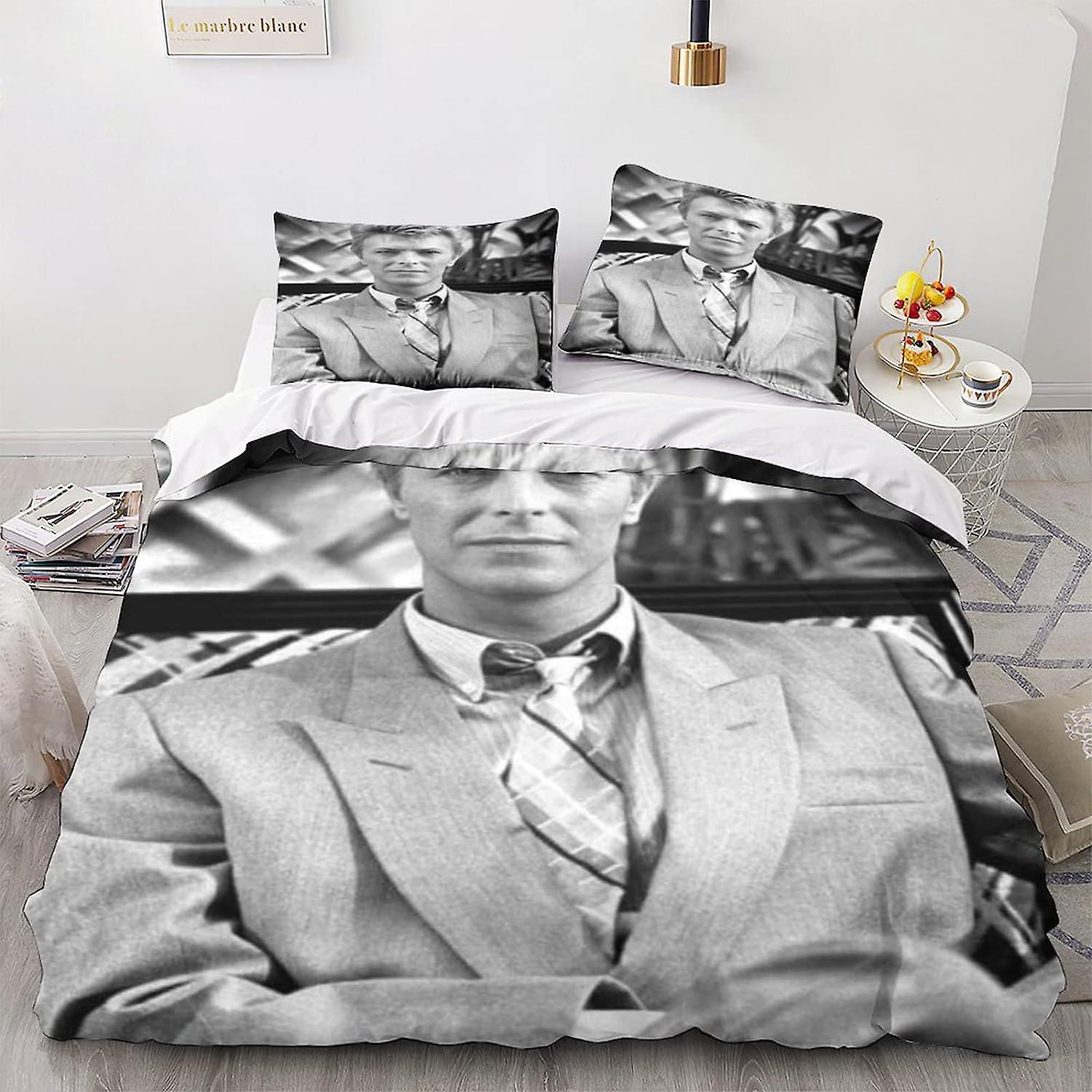 David Bowie Duvet Cover Double Rock 'n' Roll Pattern Bedding Set Soft ...