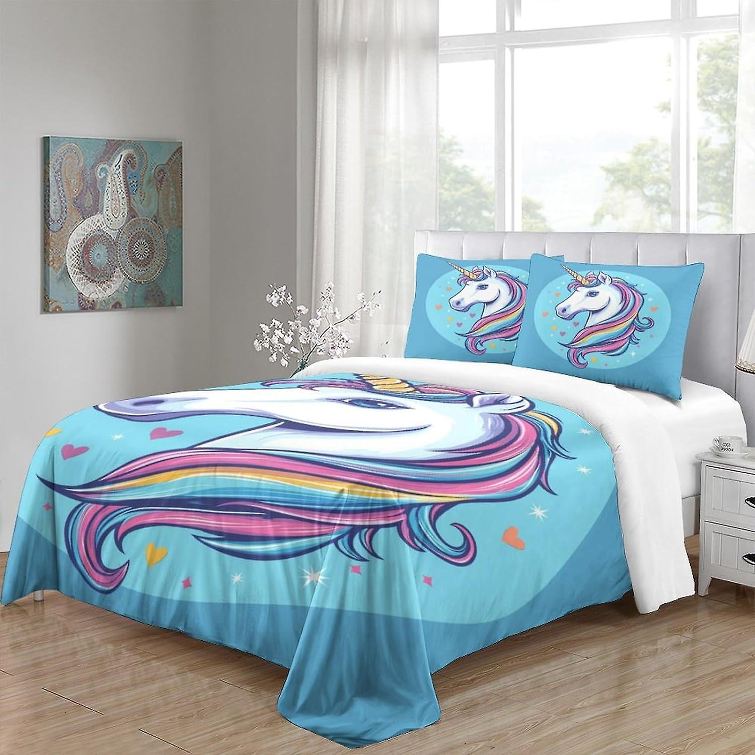 HOUKIG Rainbow Unicorn Dekbed Covers Quilt Cover Dekbedovertrek voor ...