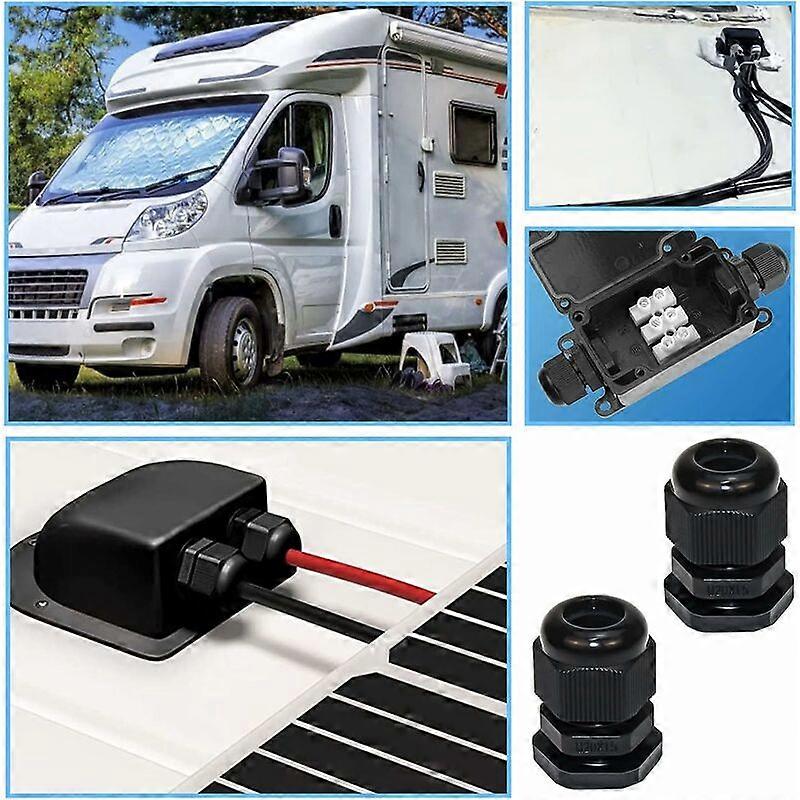 2PCS Roof Passthrough IP68 Waterproof Solar Cable Gland Weatherproof ...