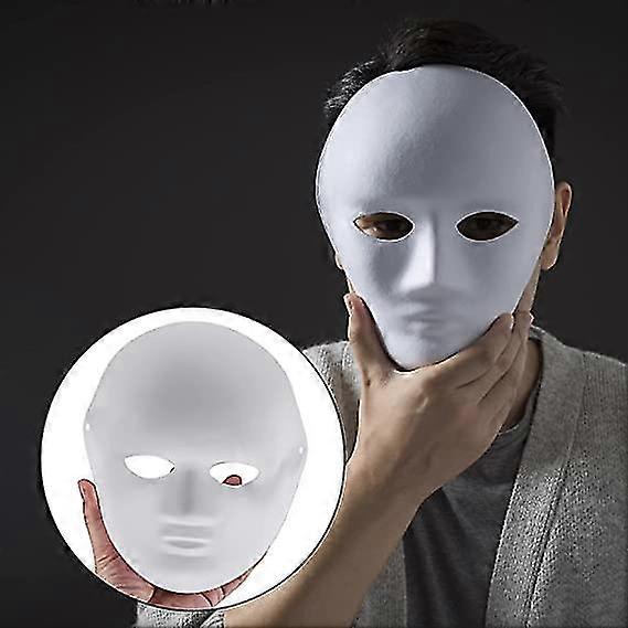 10 Pieces White Paintable Paper Masks, Diy Pulp Paper Masks Painted ...
