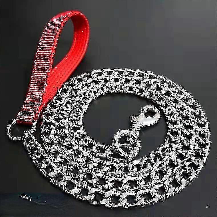 Anti-bite Dog Traction Iron Chain Dog Leash Plus Foam Anti-slicing ...