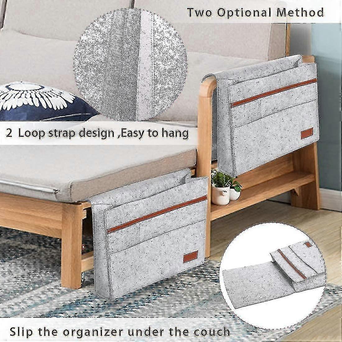 Bedside Frame Bed Frame Storage Organizer Felt Bedside Pockets Can Hold ...